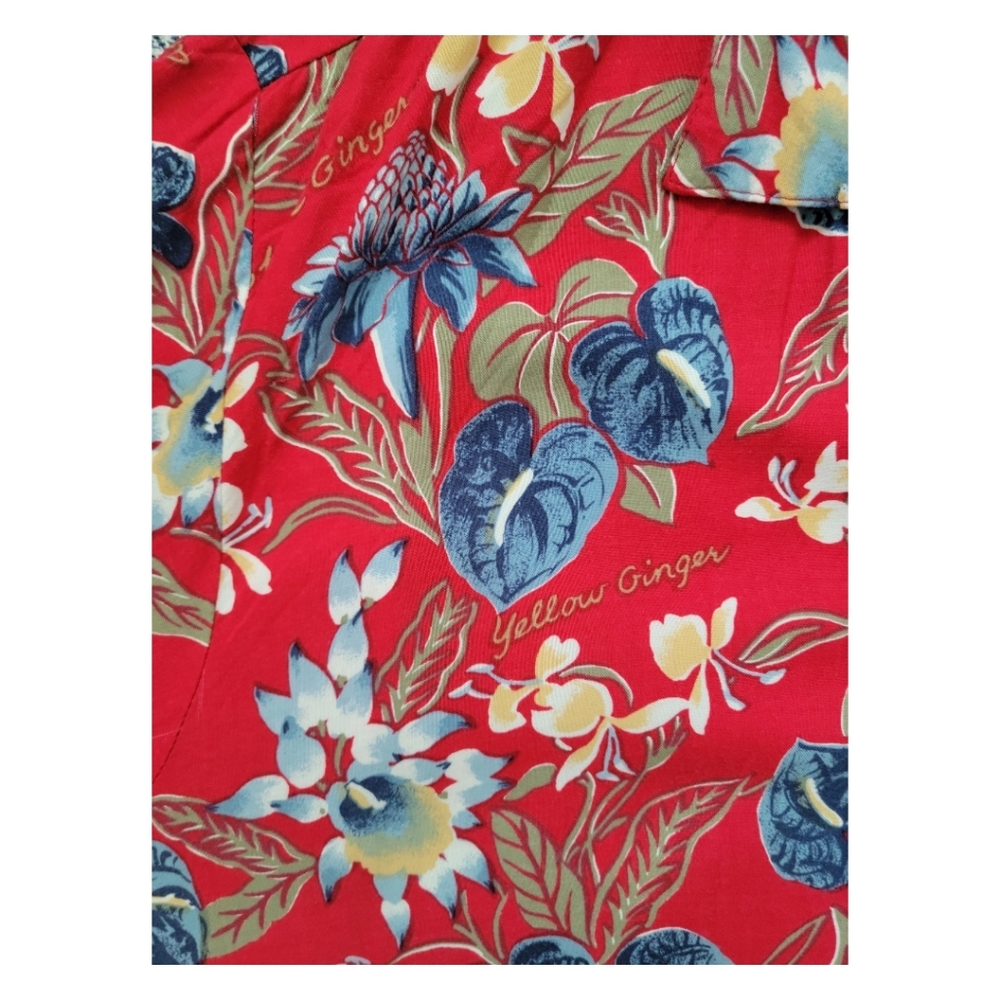 Vintage Hilo Hattie Original Hawaiian Shirt Red Flor… Gem